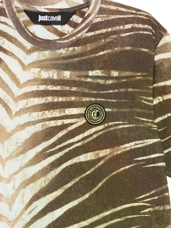 Just Cavalli Animal-print Logo-patch T-shirt