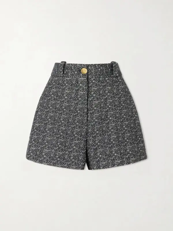 BLAZÉ MILANO Antalya Teke Cotton-blend Tweed Shorts - Gray