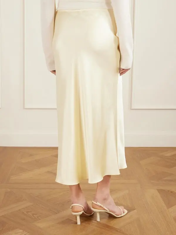 Another Tomorrow Satin Midi Skirt