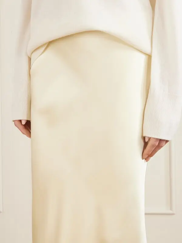 Another Tomorrow Satin Midi Skirt