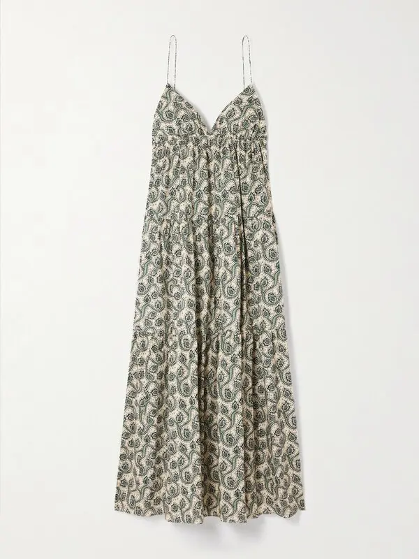 Matteau Printed Organic Cotton-poplin Midi Dress