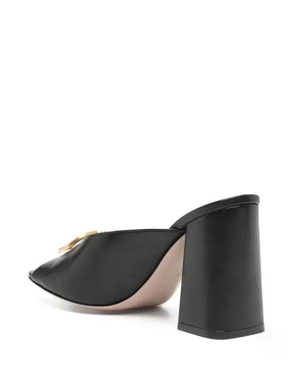 Valentino Garavani Vlogo Signature Block Heel Sandals - Black