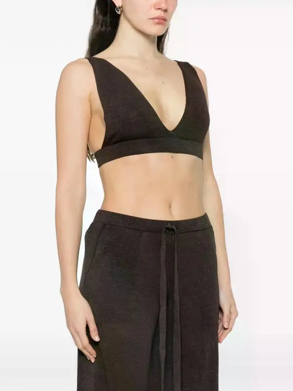 P.a.r.o.s.h V-neck Knit Top - Brown