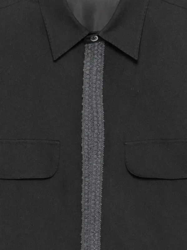 CROQUIS Knitted-applique Shirt - Black