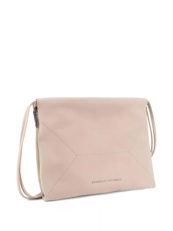 Brunello Cucinelli Logo-lettering Shoulder Bag - Neutrals