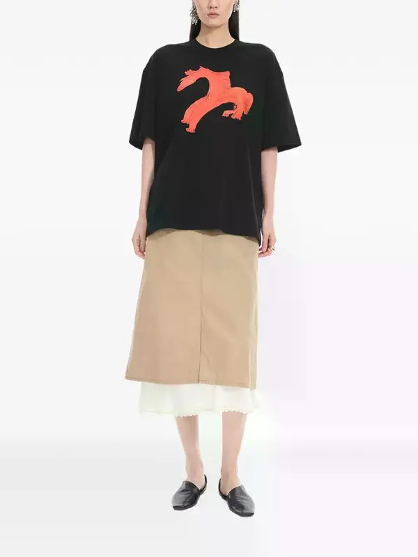 JNBY Illustrated Cotton T-shirt - Black