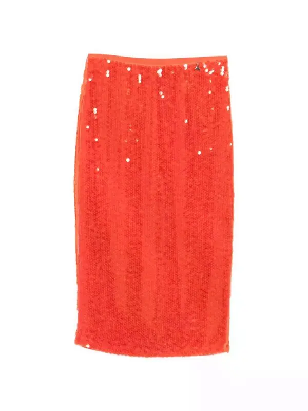 Patrizia Pepe Sequin-embellished Midi Skirt - Orange