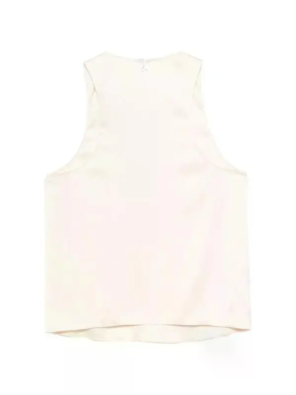 Patrizia Pepe Sleeveless Blouse With Logo Detail - Neutrals