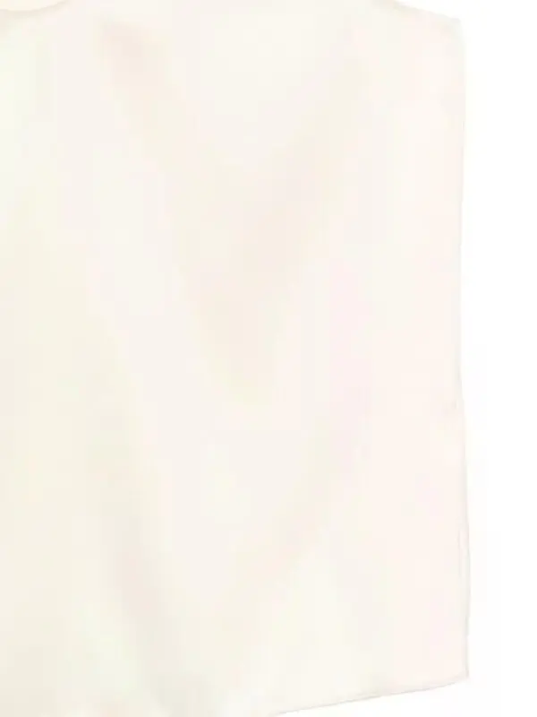 Patrizia Pepe Sleeveless Blouse With Logo Detail - Neutrals