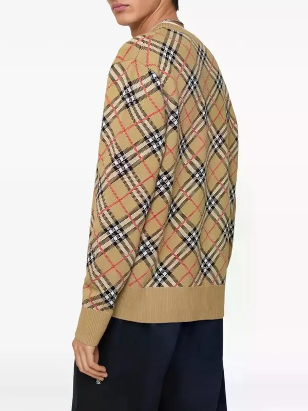 Burberry Check Crew-neck Sweater