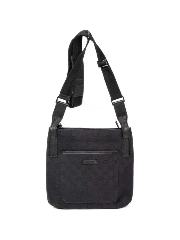 Gucci Monogram Adjustable-strap Shoulder Bag - Black