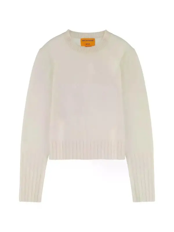 Guest In Residence Ribbed Crew Neck Long Sleeve Sweater - Neutrals