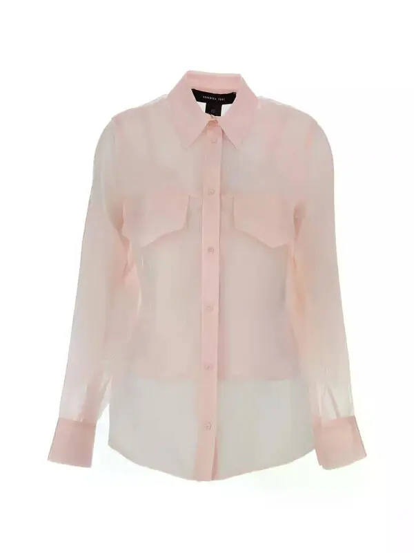 Federica Tosi Long-sleeved Sheer Shirt - Pink