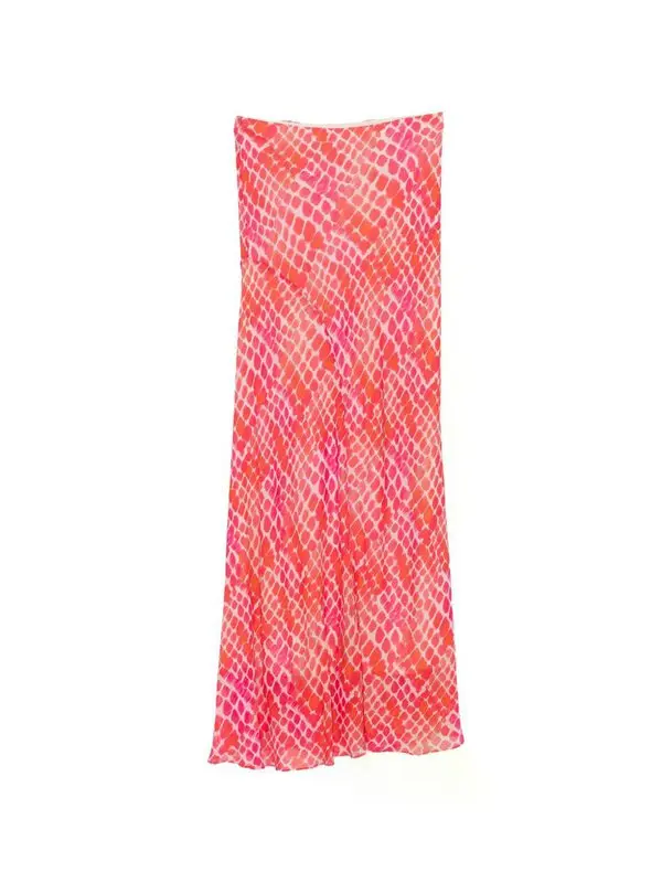 Patrizia Pepe Printed Midi Skirt - Red