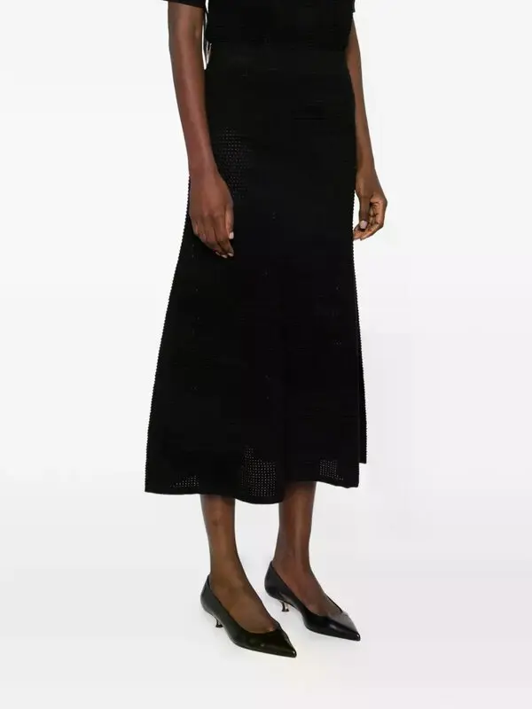 P.a.r.o.s.h Textured Knit A-line Midi Skirt