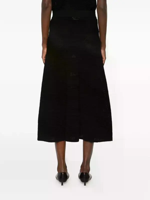 P.a.r.o.s.h Textured Knit A-line Midi Skirt