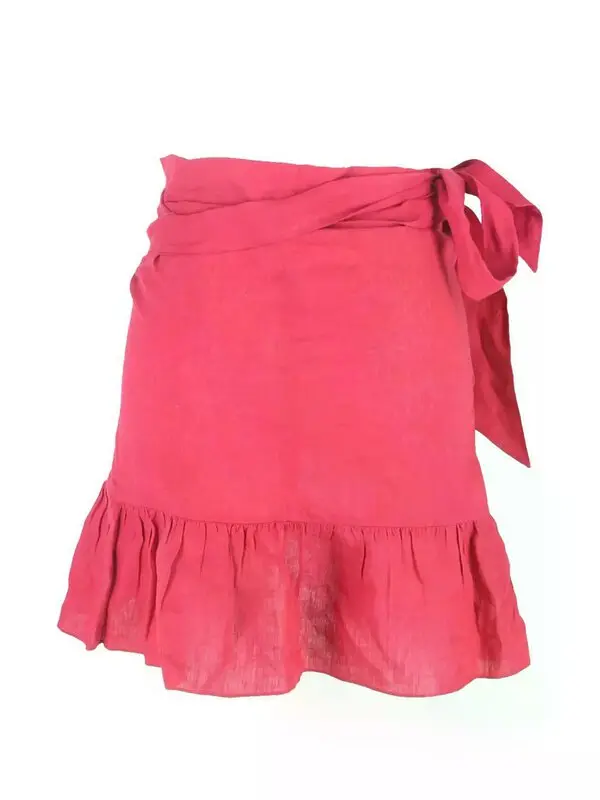 ISABEL MARANT VINTAGE Ruffled Wrap Mini Skirt - Red