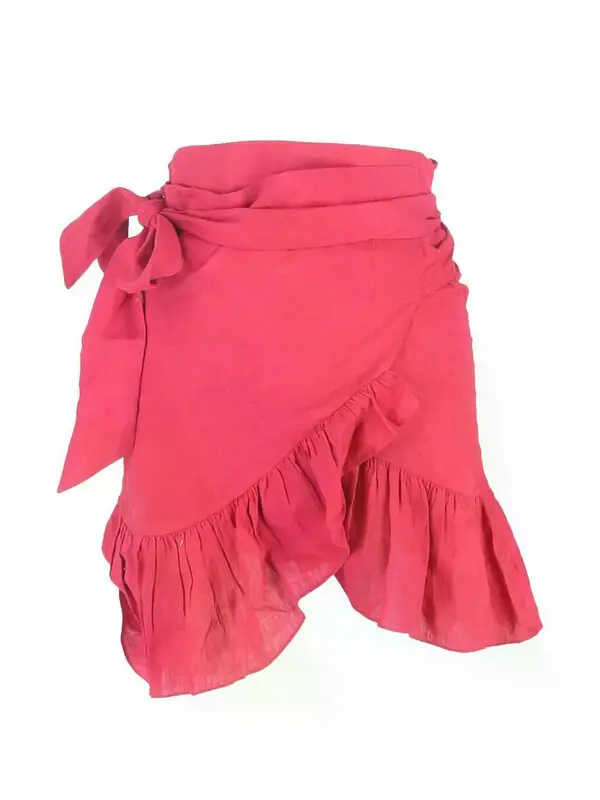 ISABEL MARANT VINTAGE Ruffled Wrap Mini Skirt - Red