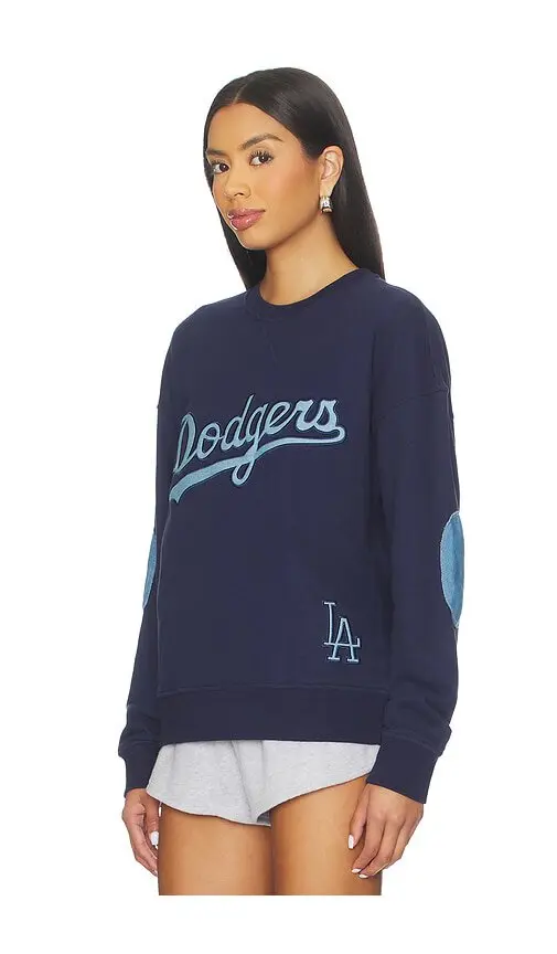 Terez X Revolve Dodgers Denim Logo Crewneck Sweatshirt