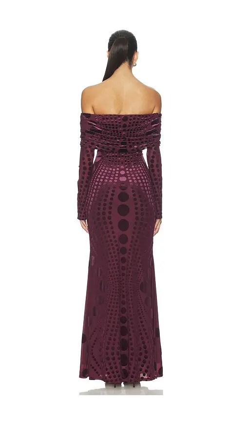 AFRM Thelma Burnout Velvet Dress - Mauve