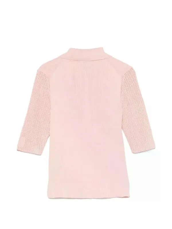 Agnona Ribbed Knit Polo Top
