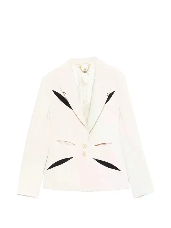 Elisabetta Franchi Cut-out Crêpe Jacket - Neutrals