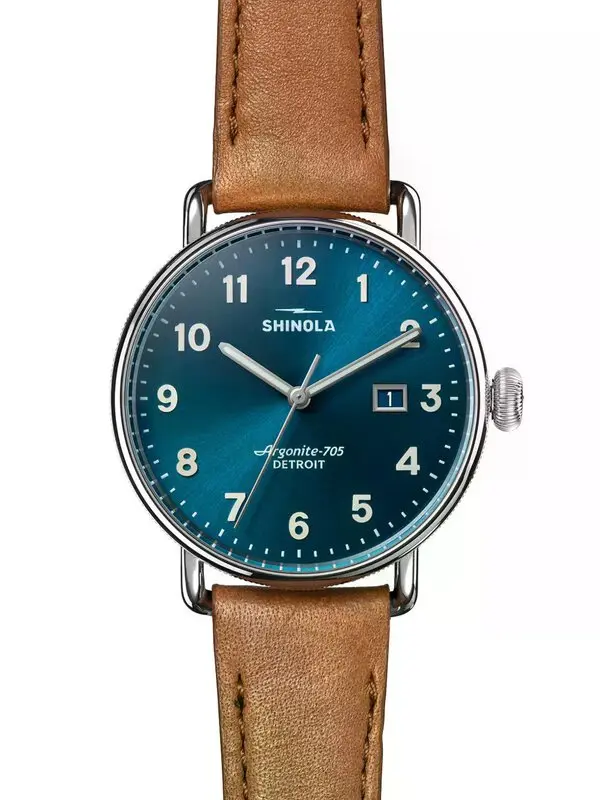 Shinola Canfield 38mm Watch With Dial And Leather Strap