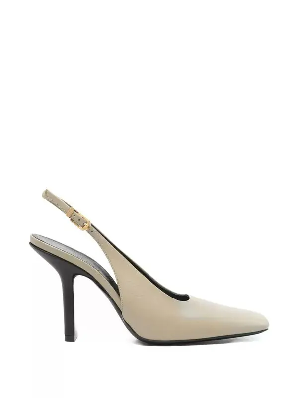 LANVIN Square-toe Slingback Pumps With Buckle Detail