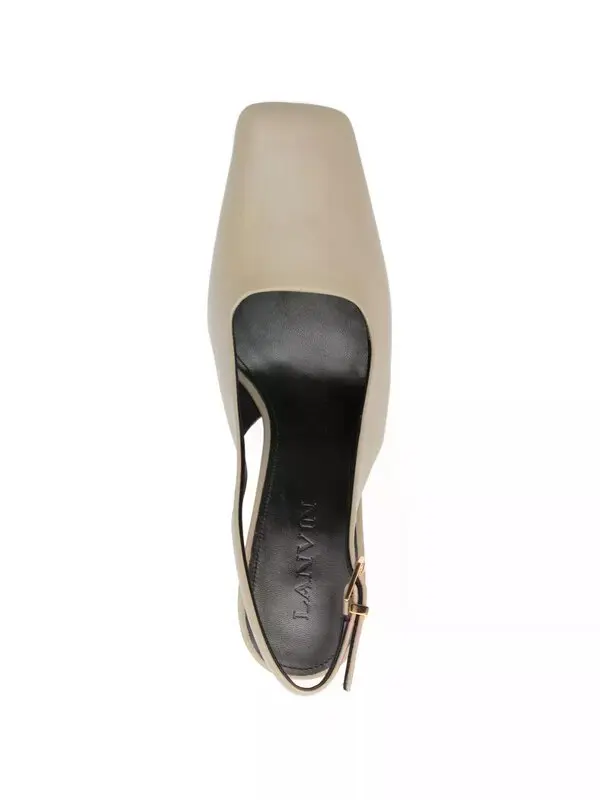 LANVIN Square-toe Slingback Pumps With Buckle Detail