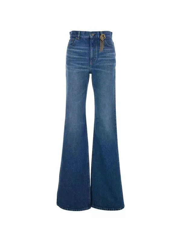 Chloé Flared Jeans With Horse Head Embellishment - Blue