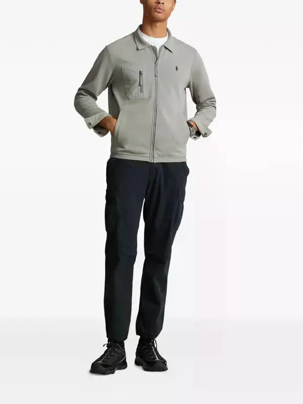 Polo Ralph Lauren Zip-up Knitwear With Spread Collar - Grey