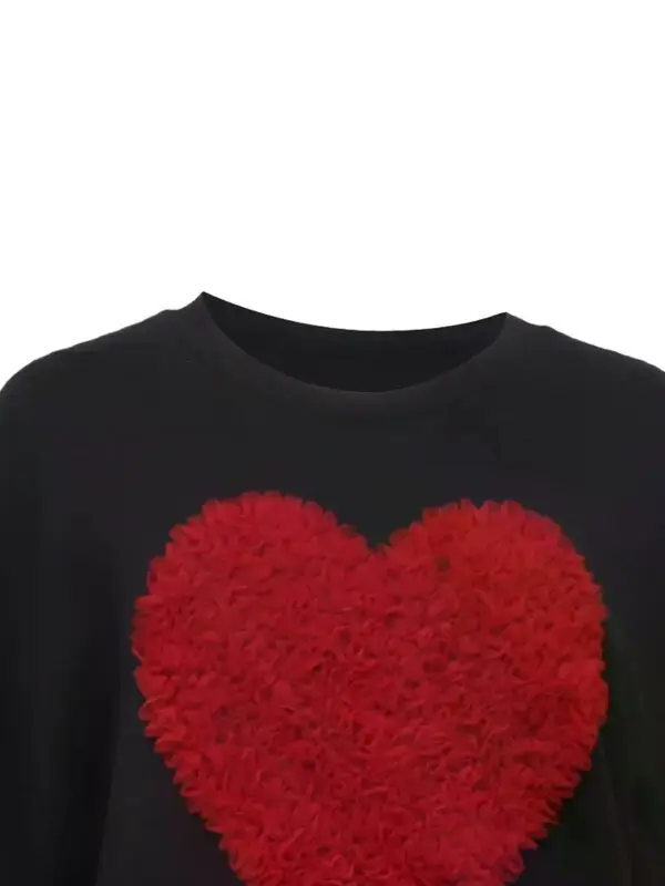 Moschino Cotton Heart Applique Crewneck Mini Dress