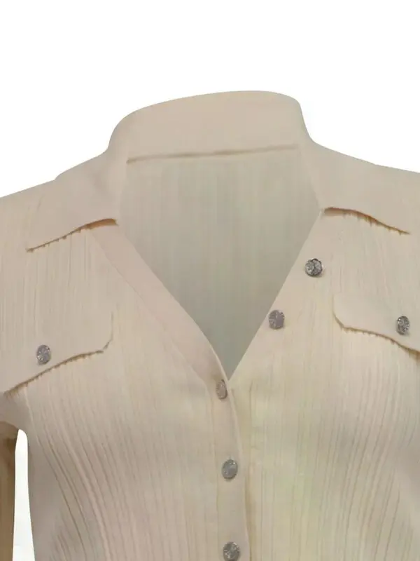 Maje Long-sleeve Ribbed Cardigan With Button Fastening