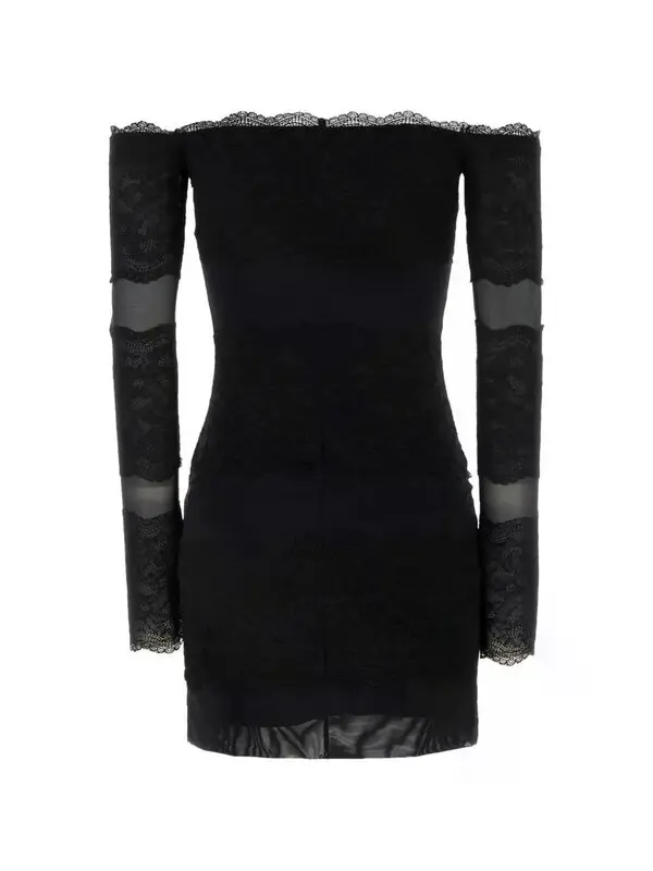 Blumarine Off-shoulder Lace Mini Dress