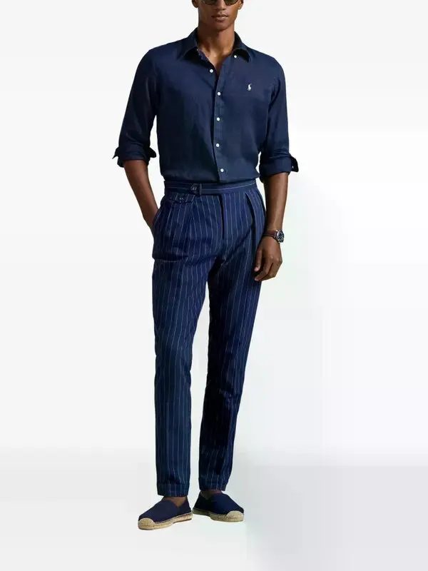 Polo Ralph Lauren Embroidered-logo Button-down Shirt - Blue