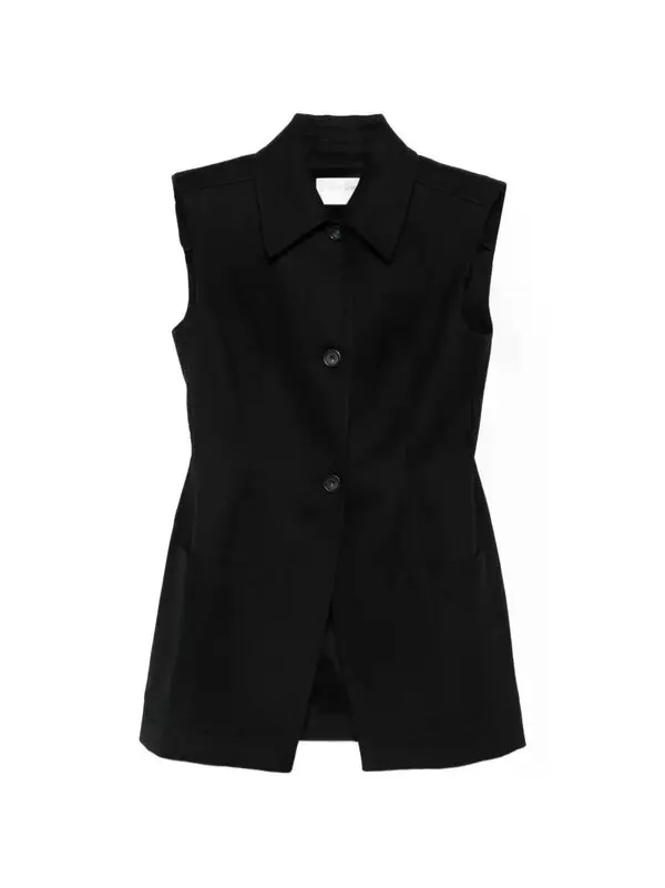 Sportmax Gabarra Button Sleeveless Gilet - Black