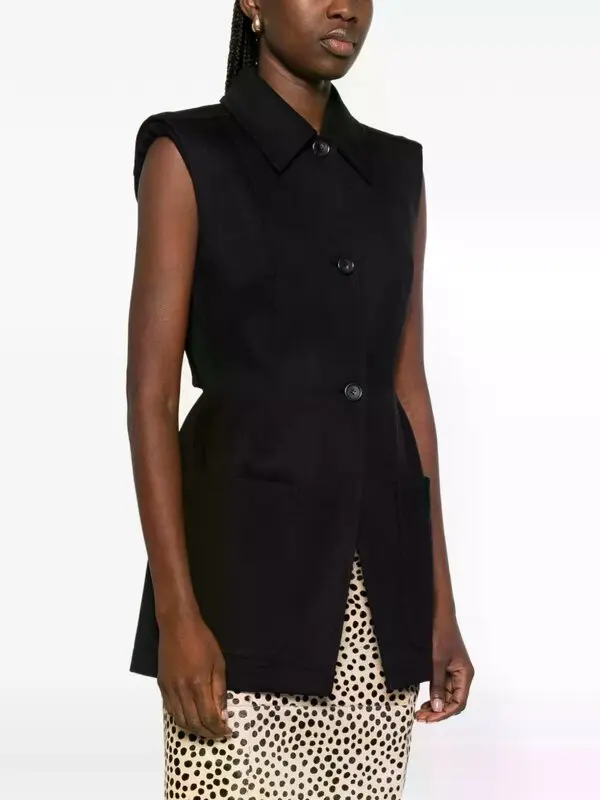 Sportmax Gabarra Button Sleeveless Gilet - Black