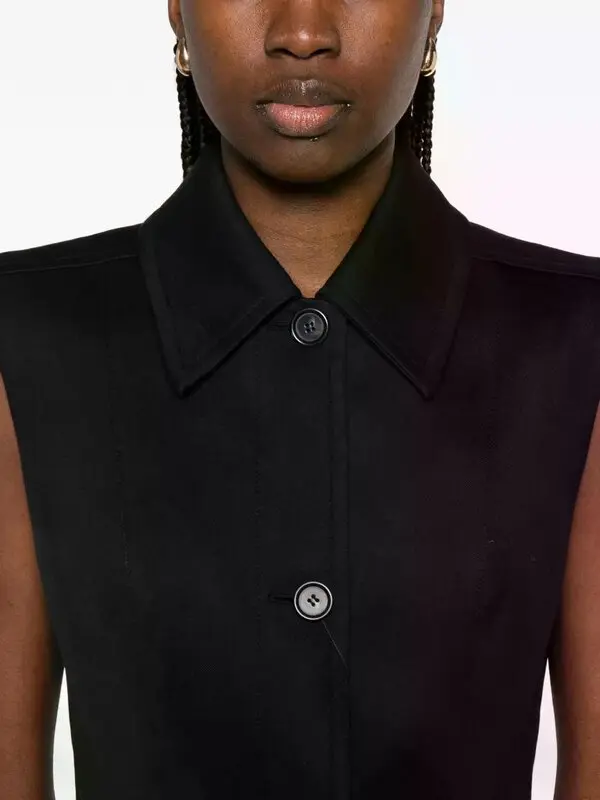 Sportmax Gabarra Button Sleeveless Gilet - Black