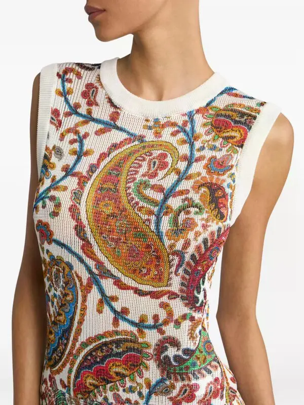 Etro Sleeveless Floral Paisley Maxi Dress