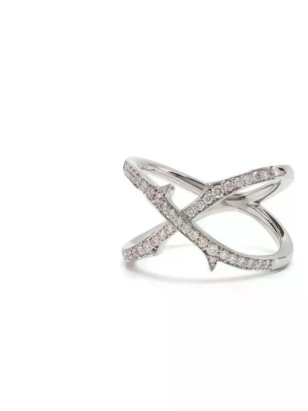 Stephen Webster 18kt White Gold Diamond Crossover Ring