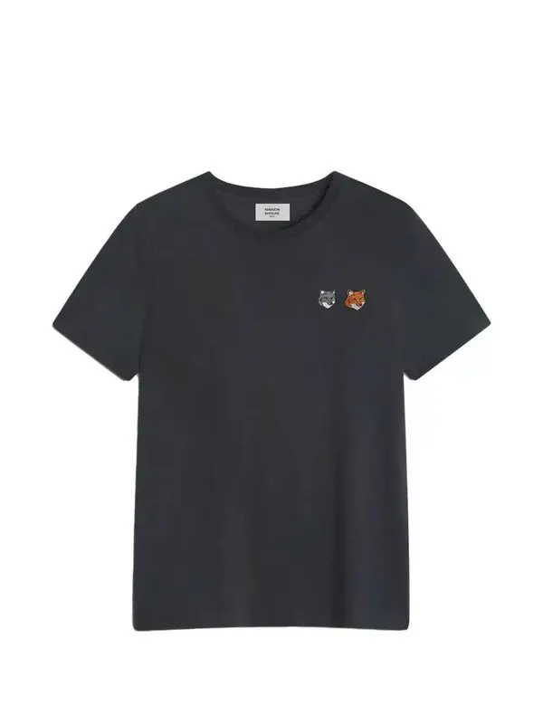 Maison Kitsuné Fox-graphic T-shirt - Grey