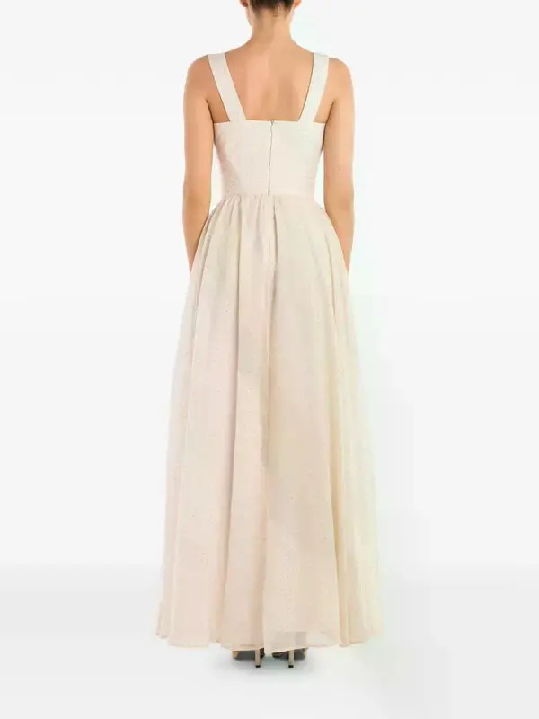 POST MERIDIEM Sleeveless Maxi Dress With Cream Sequin Embellishment - Neutrals