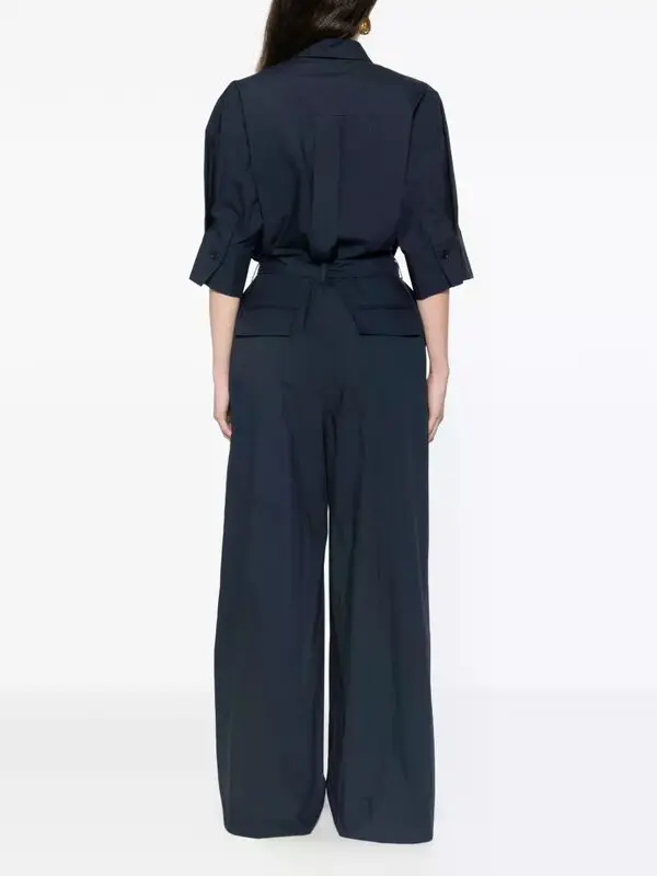 P.a.r.o.s.h Belted Pintucked Wide-leg Jumpsuit
