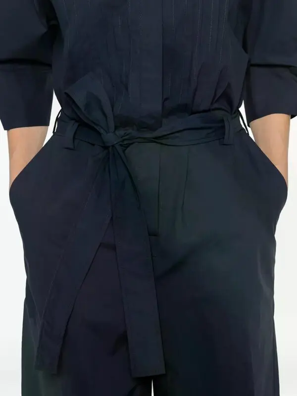 P.a.r.o.s.h Belted Pintucked Wide-leg Jumpsuit