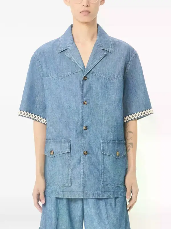 Valentino Garavani Denim Bowling Shirt