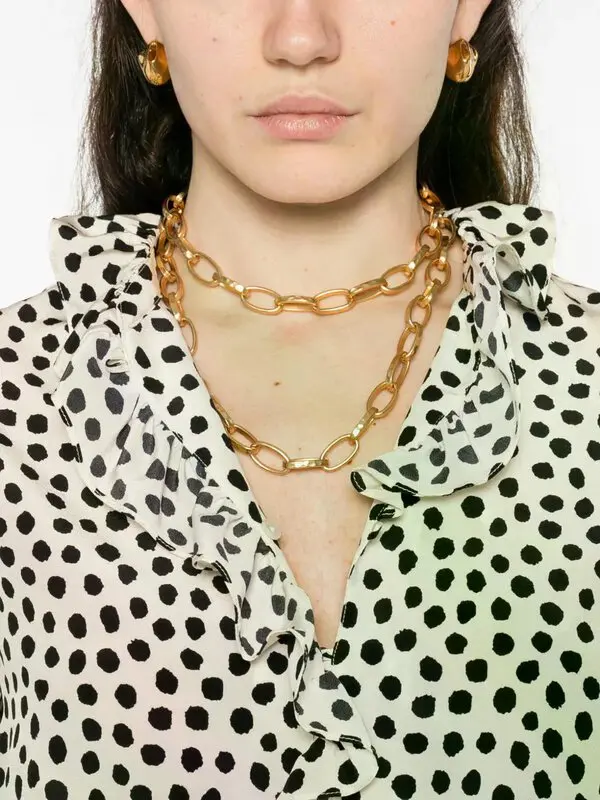 Chloé Polka Dot Ruffled Blouse