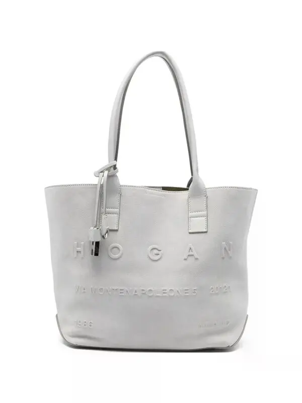 Hogan Embossed Lettering Tote Bag - Grey
