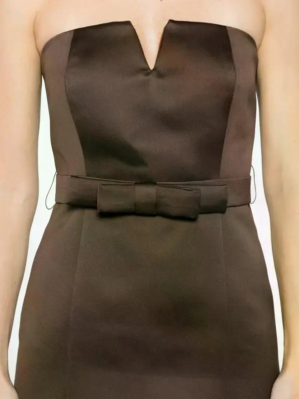 P.a.r.o.s.h Bow-detail Strapless Maxi Dress - Brown