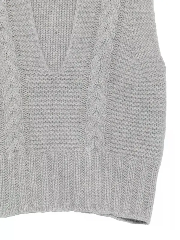 LISA YANG Sallie Cable Knit V-neck Top