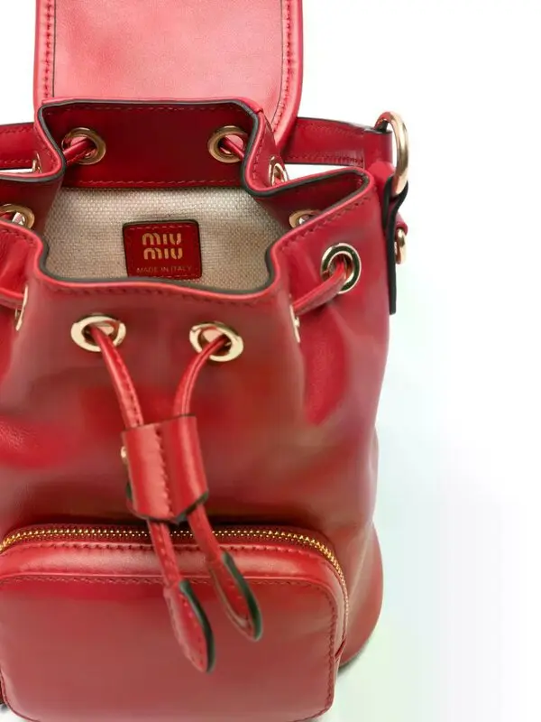 Miu Miu Mini Leather Logo Backpack